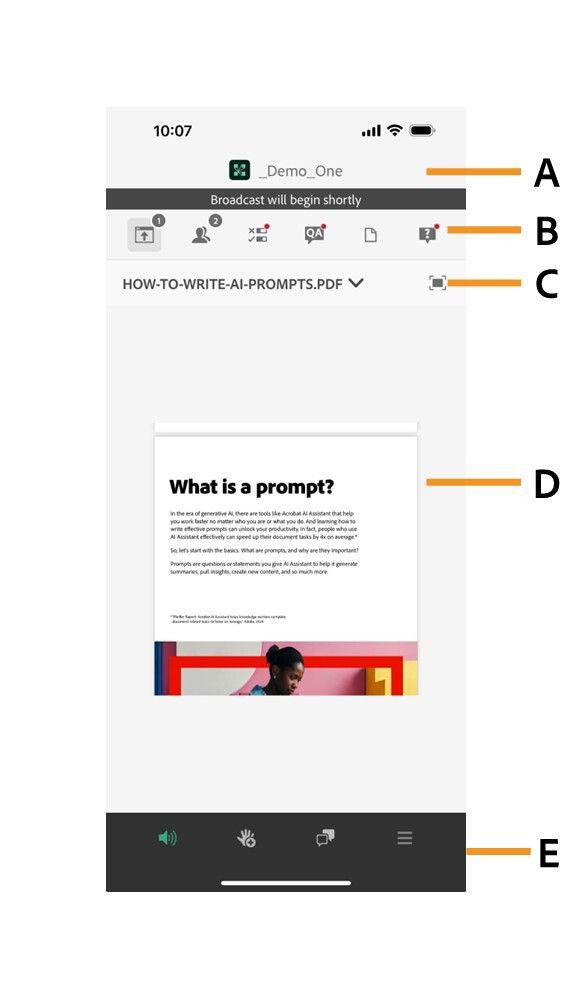 Adobe Connect Mobile App Interface